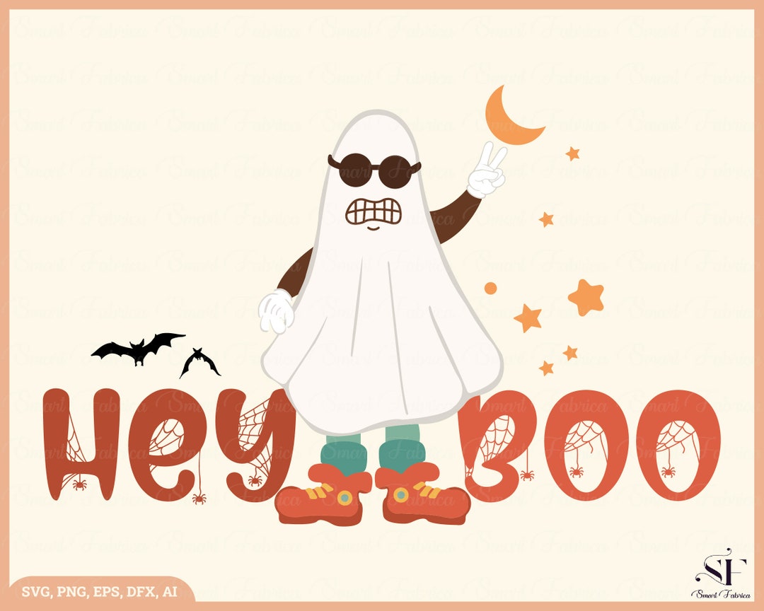 Hey Boo SVG & PNG Halloween Ghost Svg Halloween Clipart - Etsy