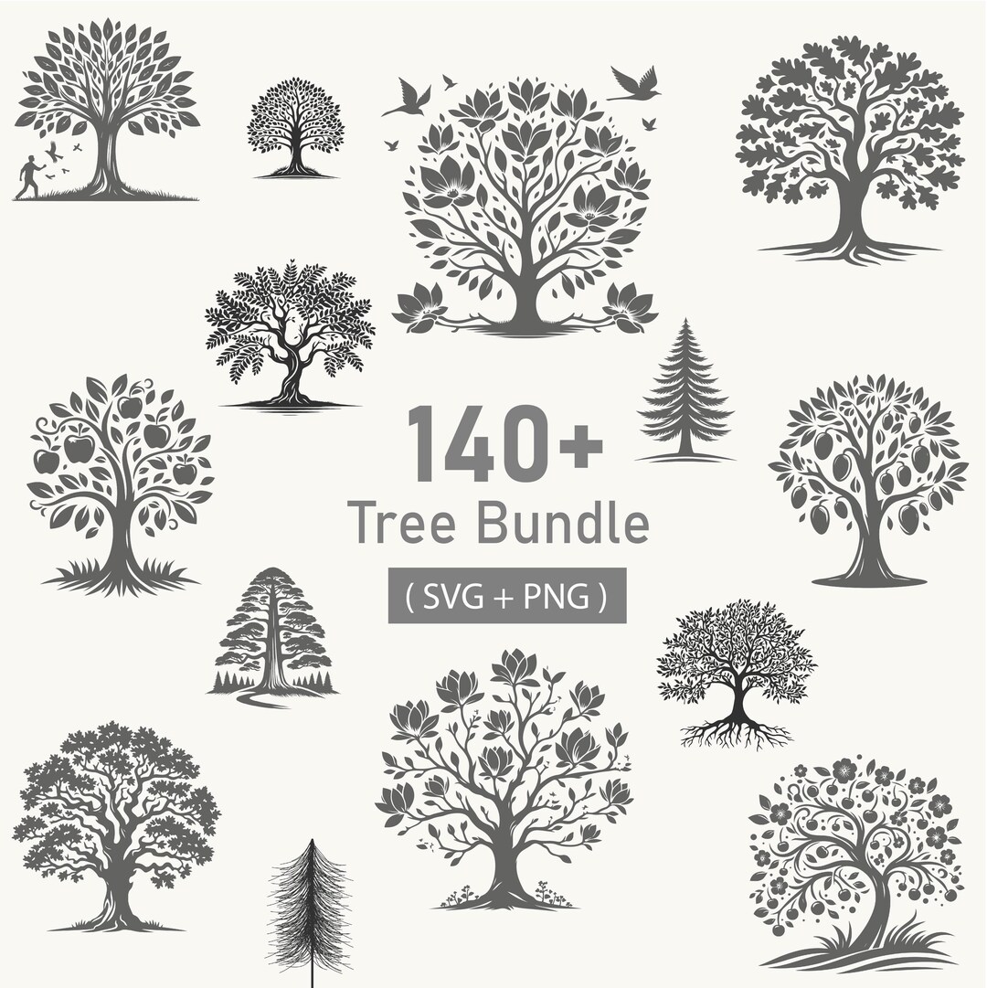 Paquete de svg de árbol, paquete de svg de árbol de la vida, paquete de ...