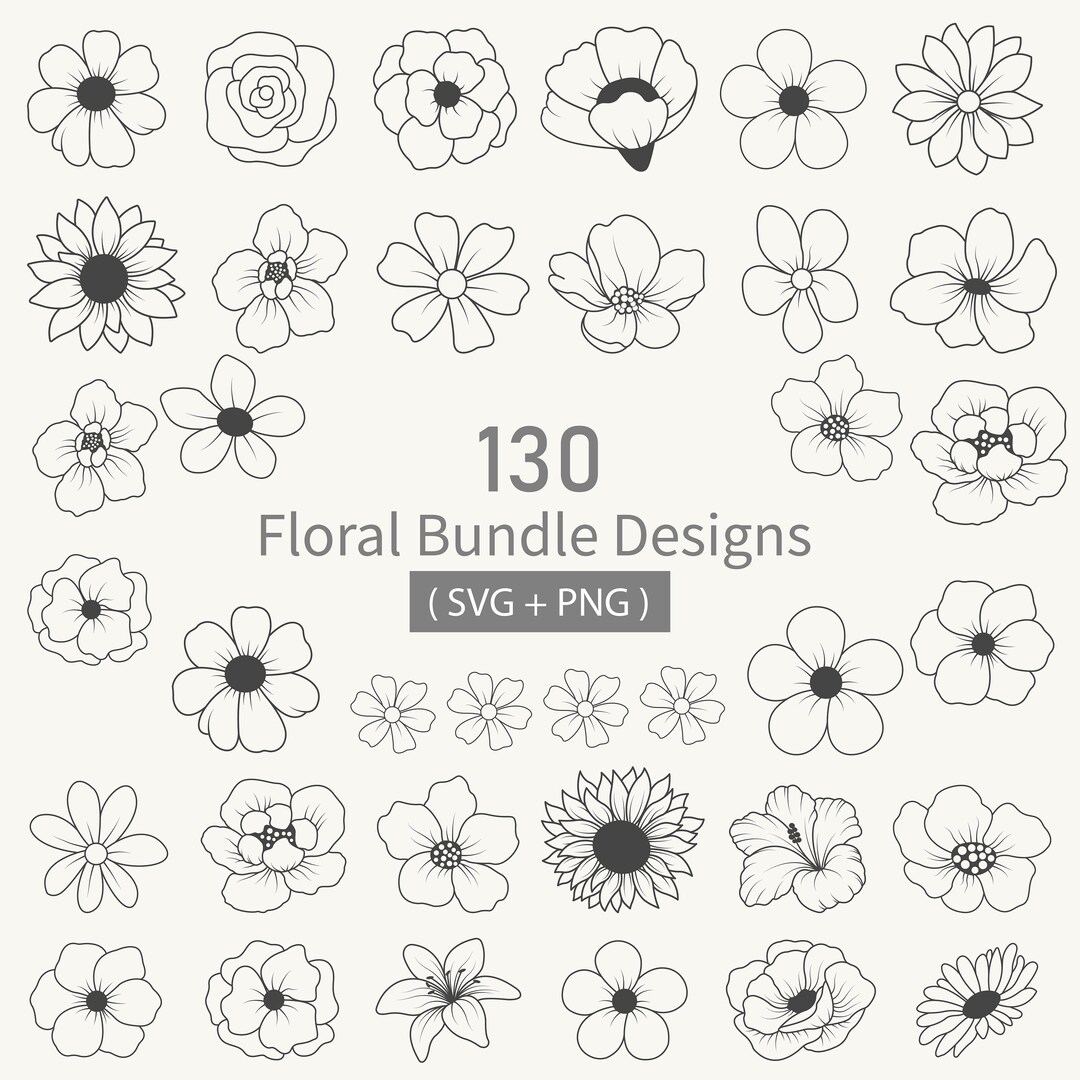 Floral Bundle Svg, Flower Bundle Svg, Wildflower Svg, Flowers and ...