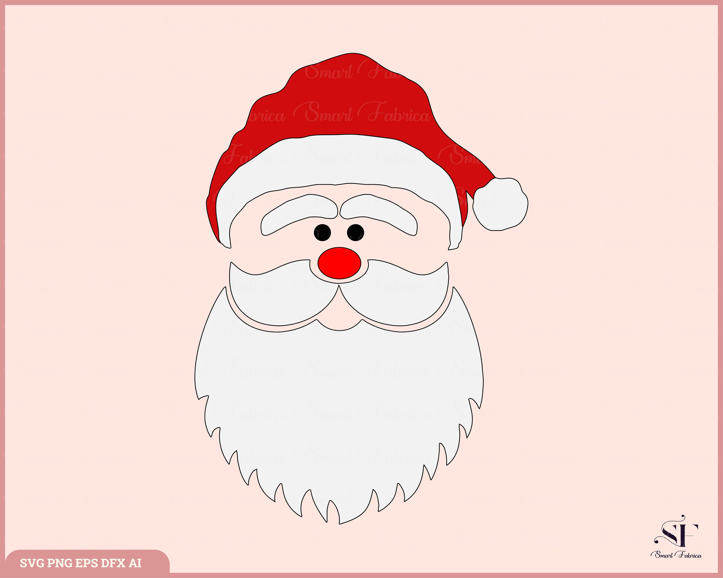 Santa Face SVG Santa Face PNG Christmas Png Santa Png - Etsy