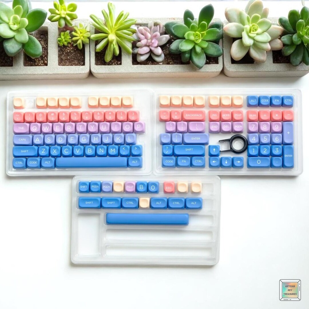 126 Keys, 6.25u 7u Spacebar, Gradient Keycaps Set, PBT Keycaps MOA ...