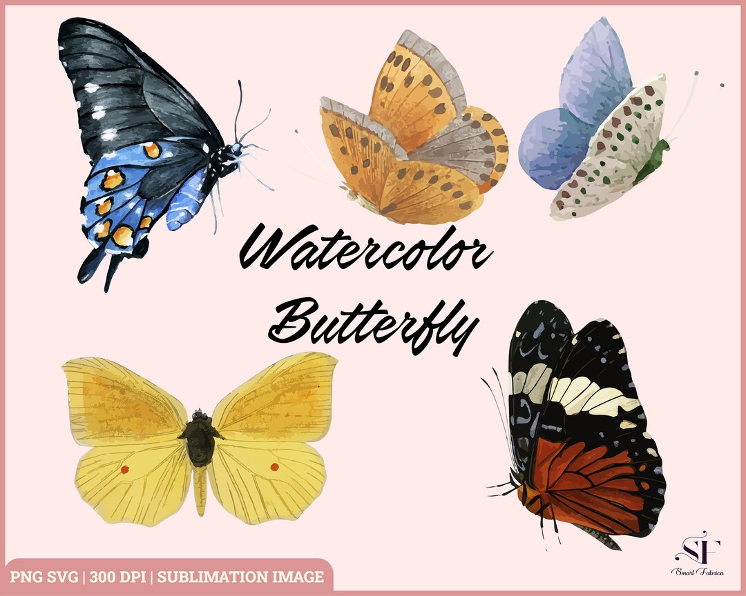 Watercolor Butterflies Clipart, Butterflies Svg, Monarch Butterfly Svg ...
