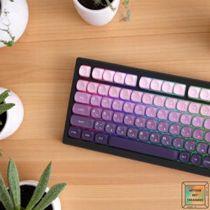 134-key Purple Keycaps Set Round PBT Keycap, Custom Keycap, Cool Keycap ...