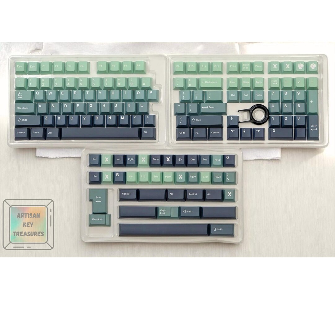 146 Keys Gradient Green Keycap Set, Botanical Gardens Keycaps PBT ...
