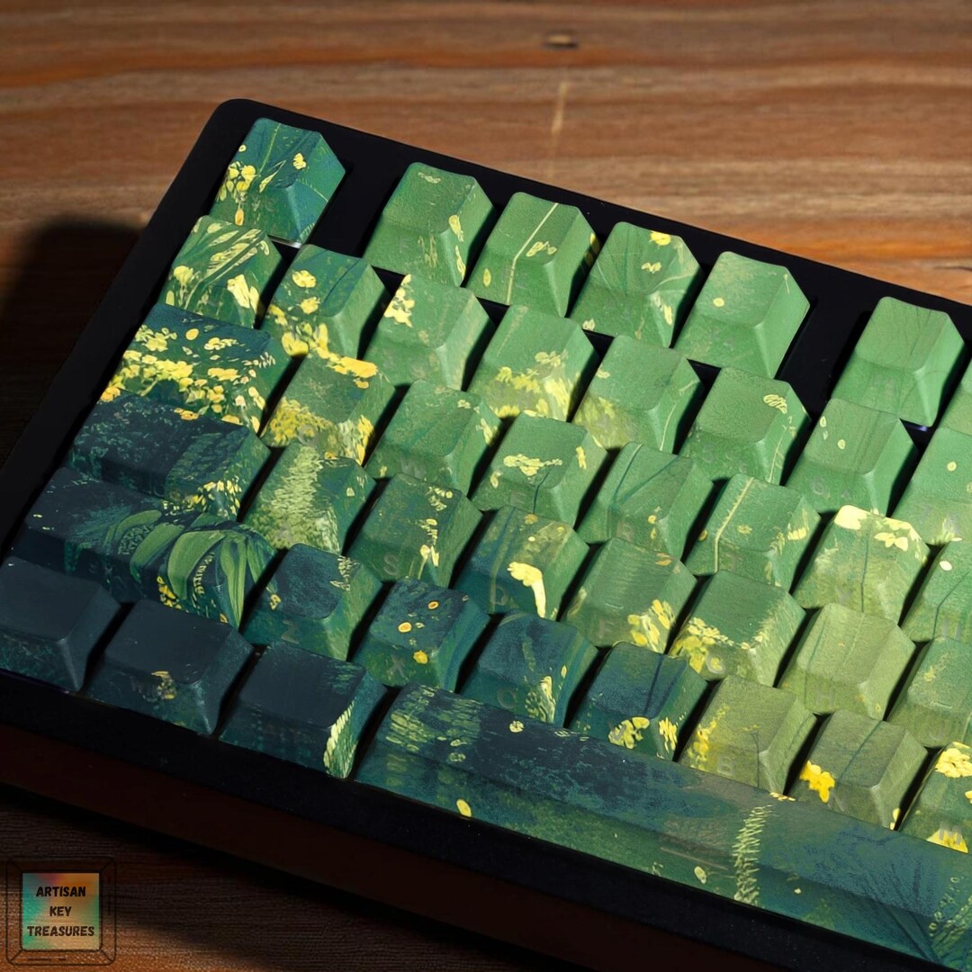 Oil Painting Keycap Set Forest/ ISO Keycaps Set /en/jp/kr/fr/de/ru/ar ...