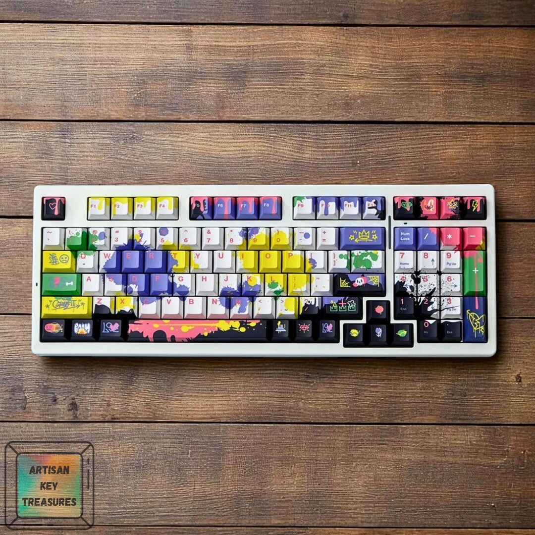 Funny Keycaps Set, Full Key Cap Set, Comics Keycaps, Graffiti Keycaps ...