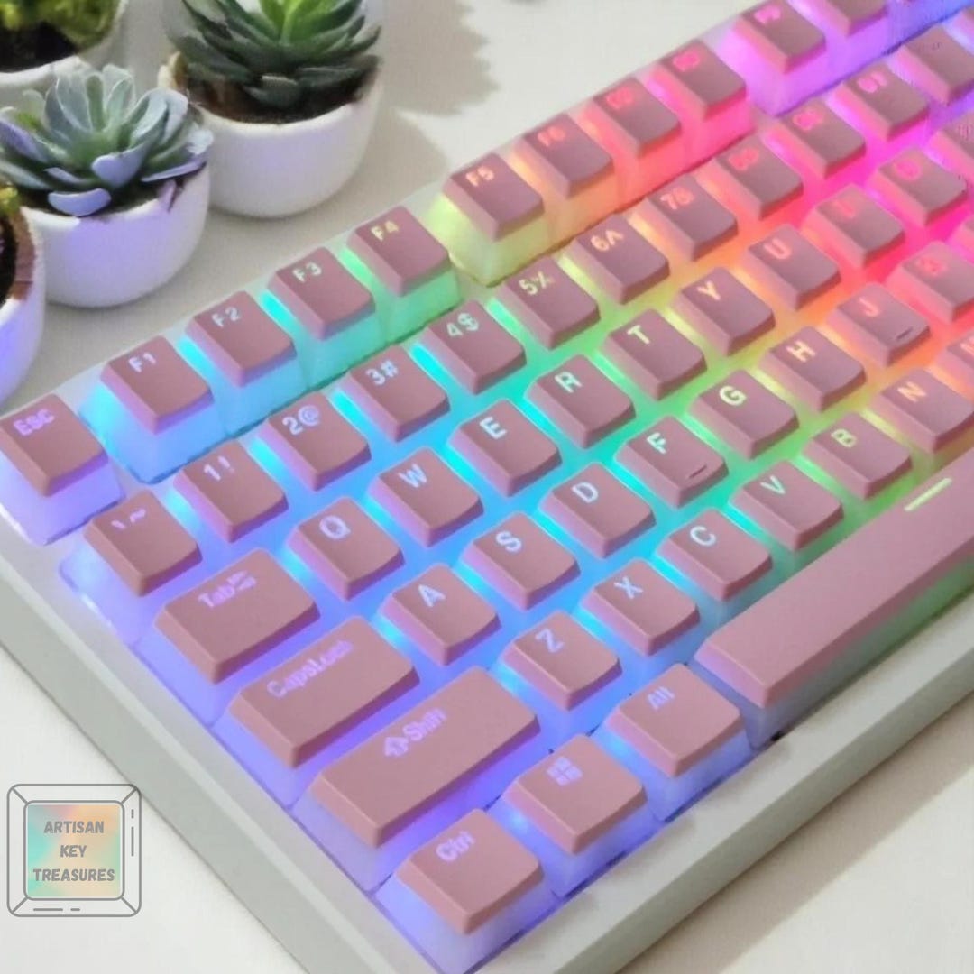 Pink Pudding Keycaps Transparent Set for Mechanical Keyboard Double ...