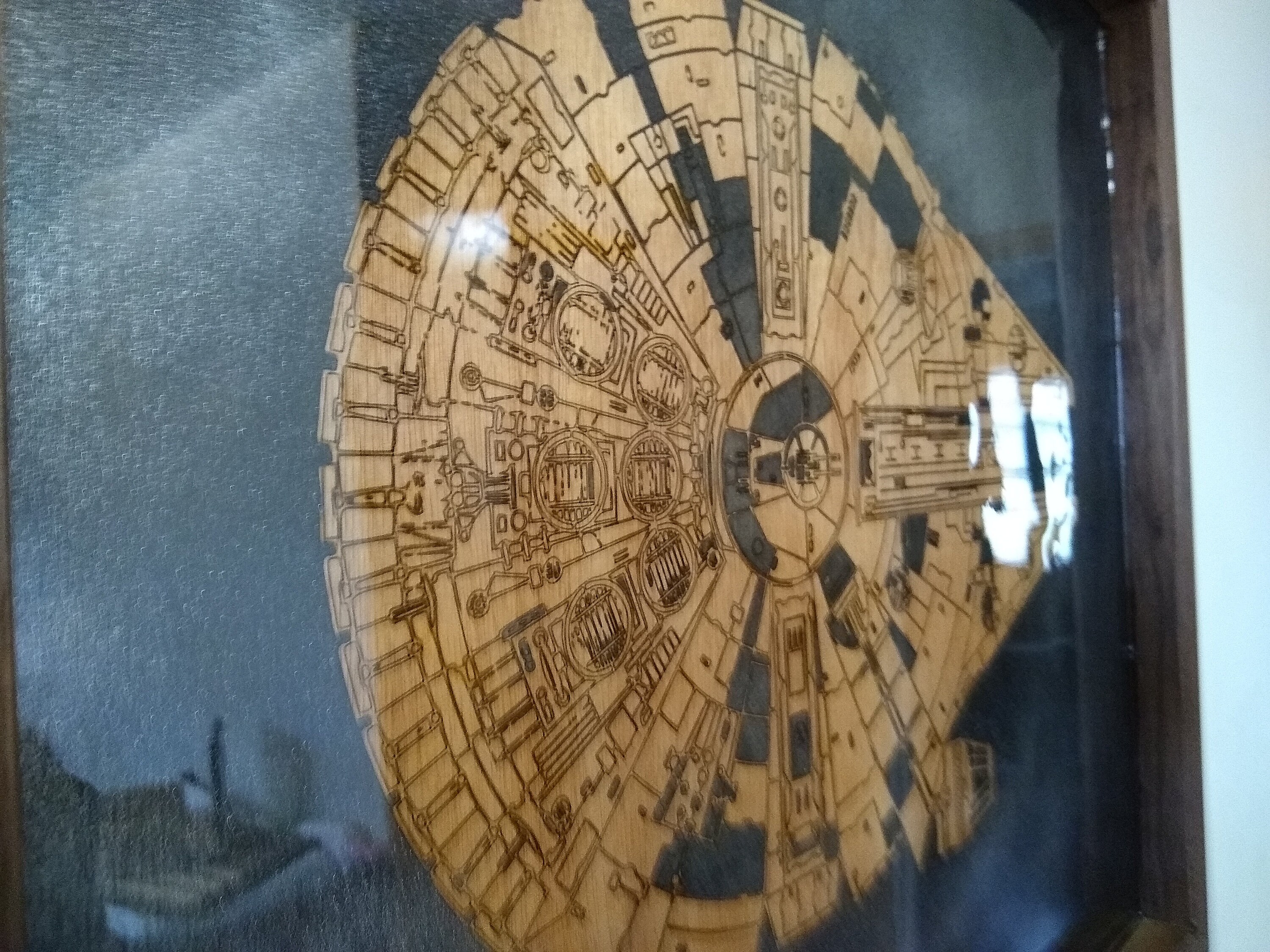 Millennium Falcon Wall Art Star Wars Wall Art Epoxy Wall Art - Etsy
