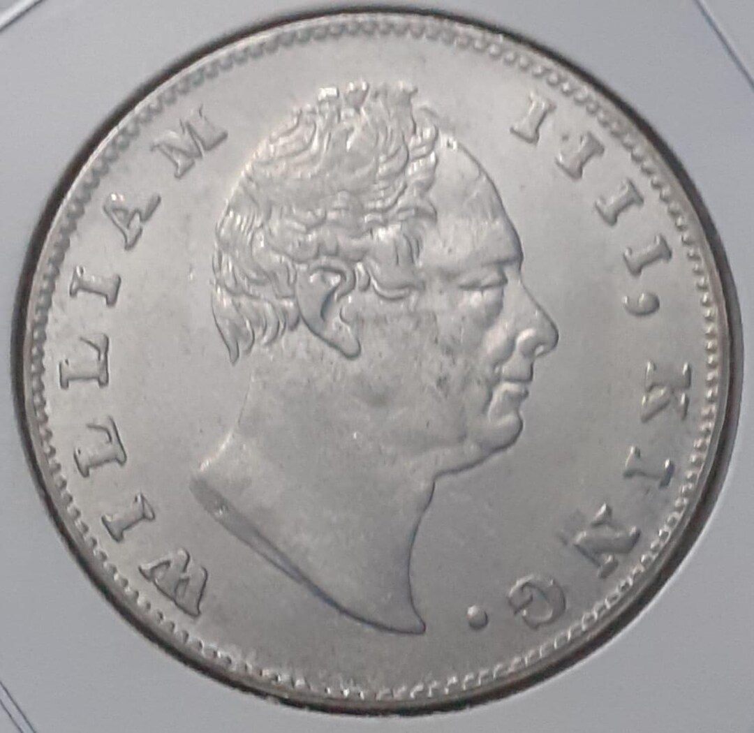 1835 British India King William 1 Rupee Full Silver AUNC Coin - Etsy