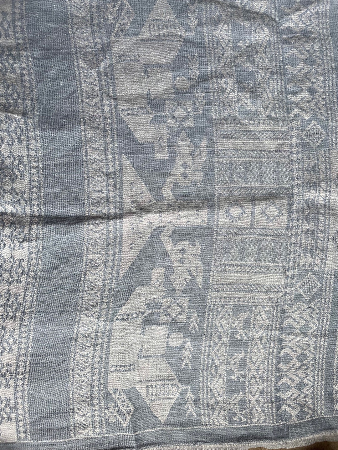 Vintage Cotton Aztec Inspired Print Textile - Etsy