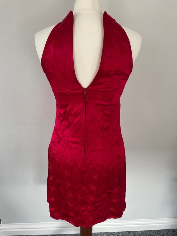 1990s red satin prom homecoming cocktail dress - Gem