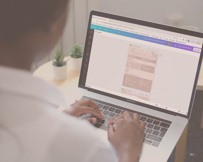 Editable Birth Plan Template, Hospital Bag Checklist Template, Canva ...