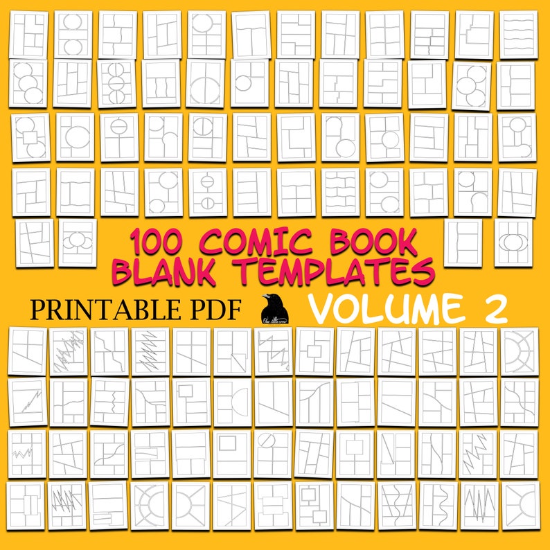 Comic Book Template 100 Different Designs Blank Comic Book DIY ...