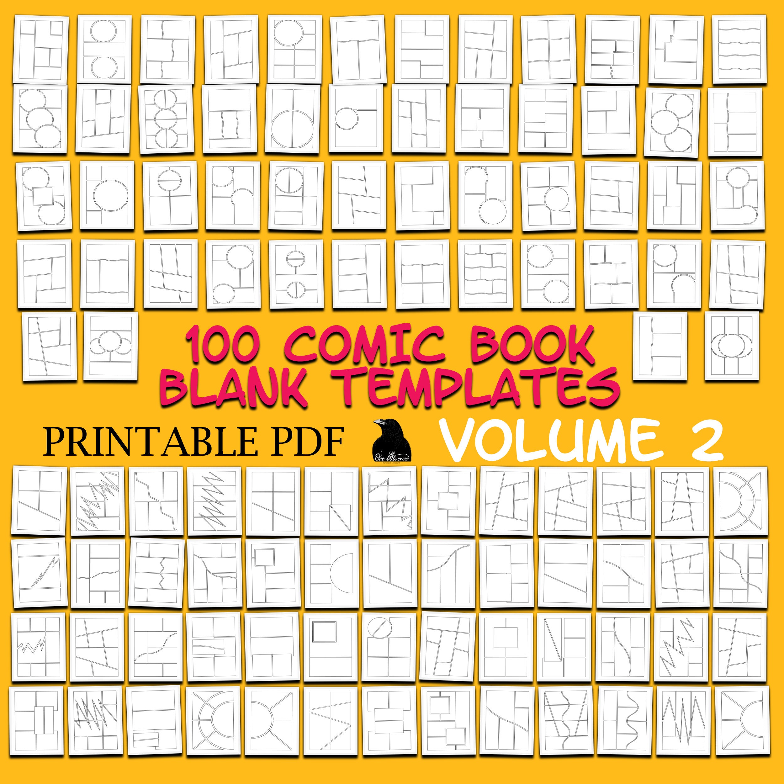 Comic Book Template 100 Different Designs Blank Comic Book DIY ...