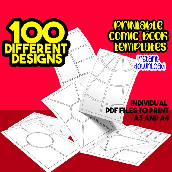 Comic Book Template 100 Different Designs to Download in This - Etsy