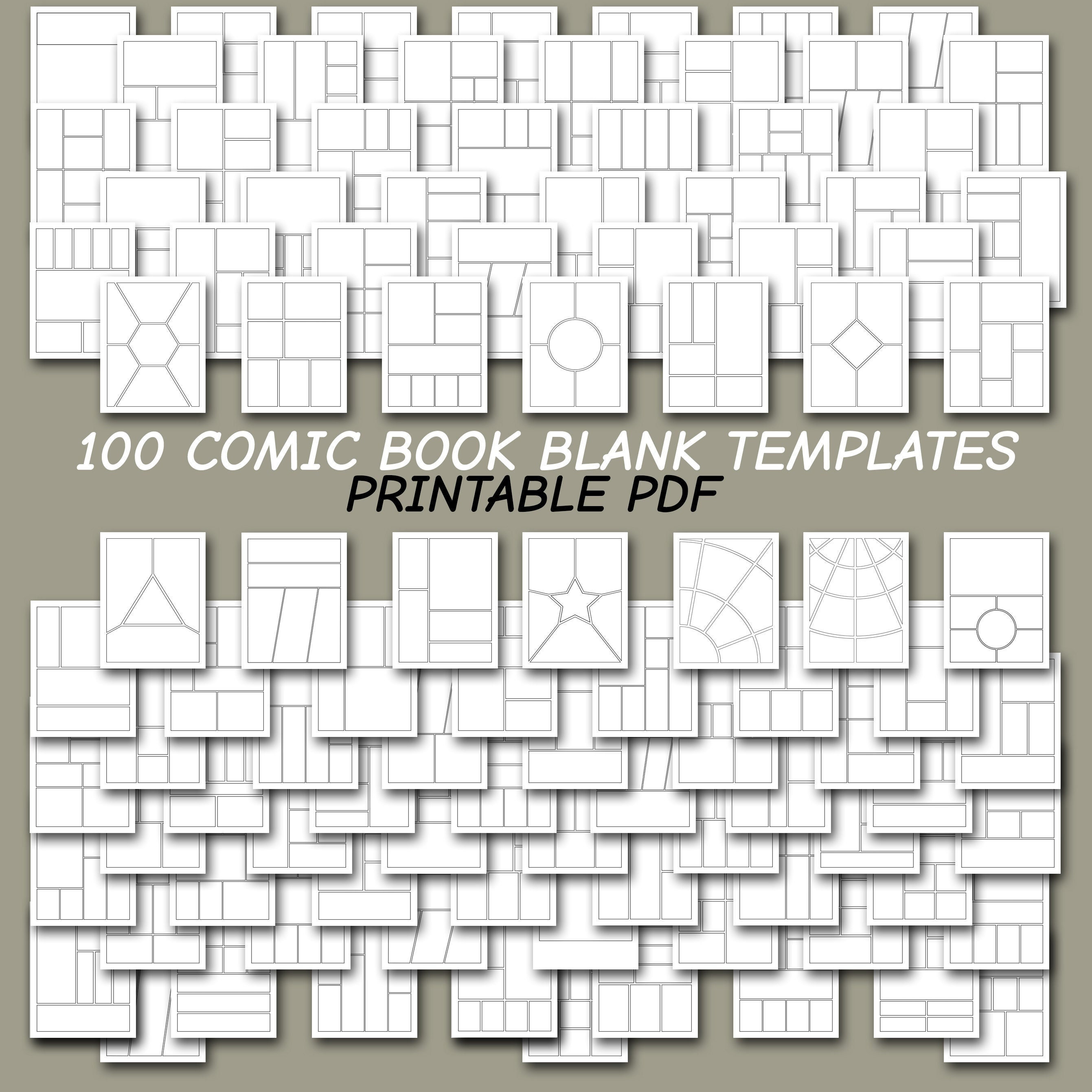 Comic Book Template 100 Different Designs Blank Comic Book - Etsy