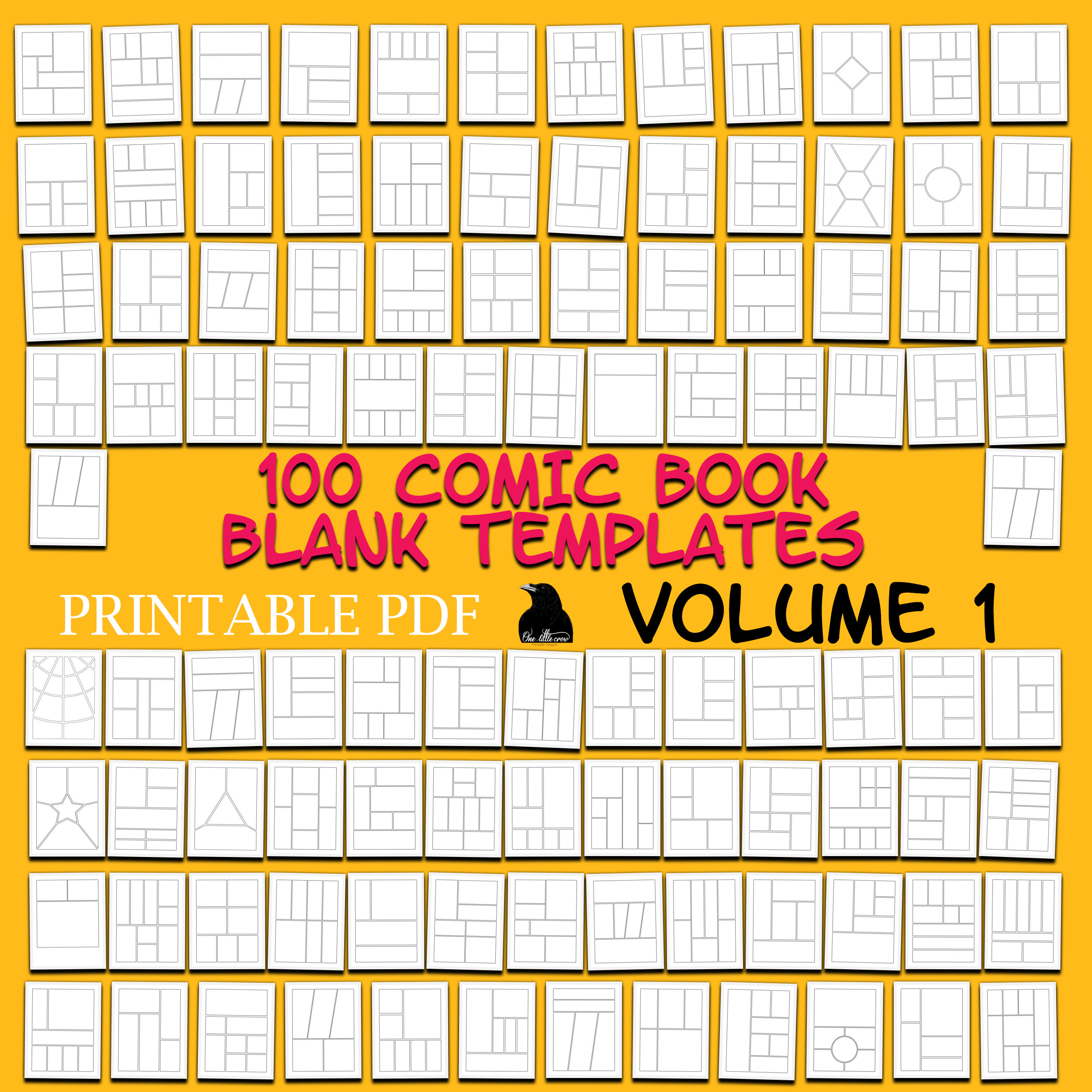 Comic Book Template 100 Different Designs Blank Comic Book DIY ...