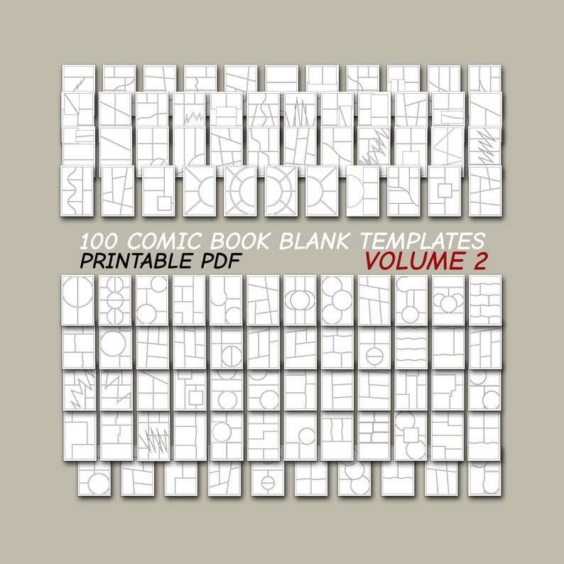 Comic Book Template 100 Different Designs Blank Comic Book DIY ...