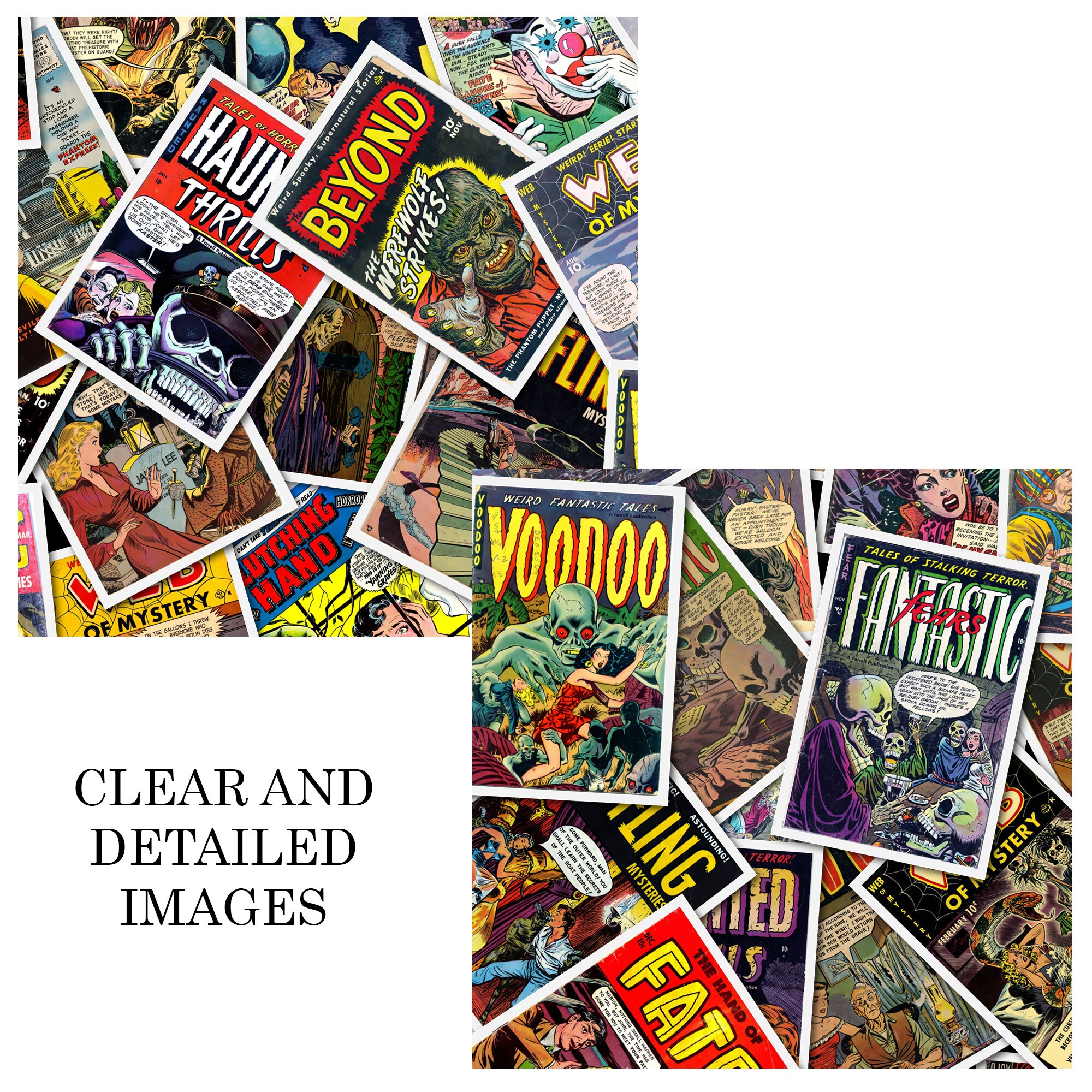 Horror Comic Book Cover Collage 20 Oz Skinny Tumbler Sublimation Design ...