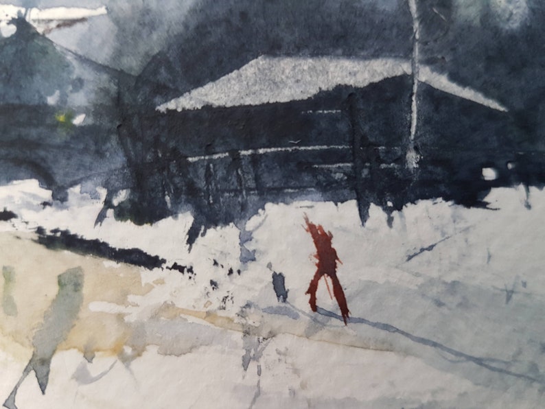Winter Morning Walk 15x11in Watercolour Painting by Steven Cronin ...