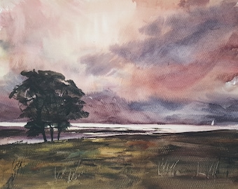 Winter Morning Walk 15x11in Watercolour Painting by Steven Cronin ...