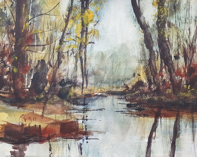 The Fisherman 15x11in Watercolour Painting by Steven Cronin Original ...