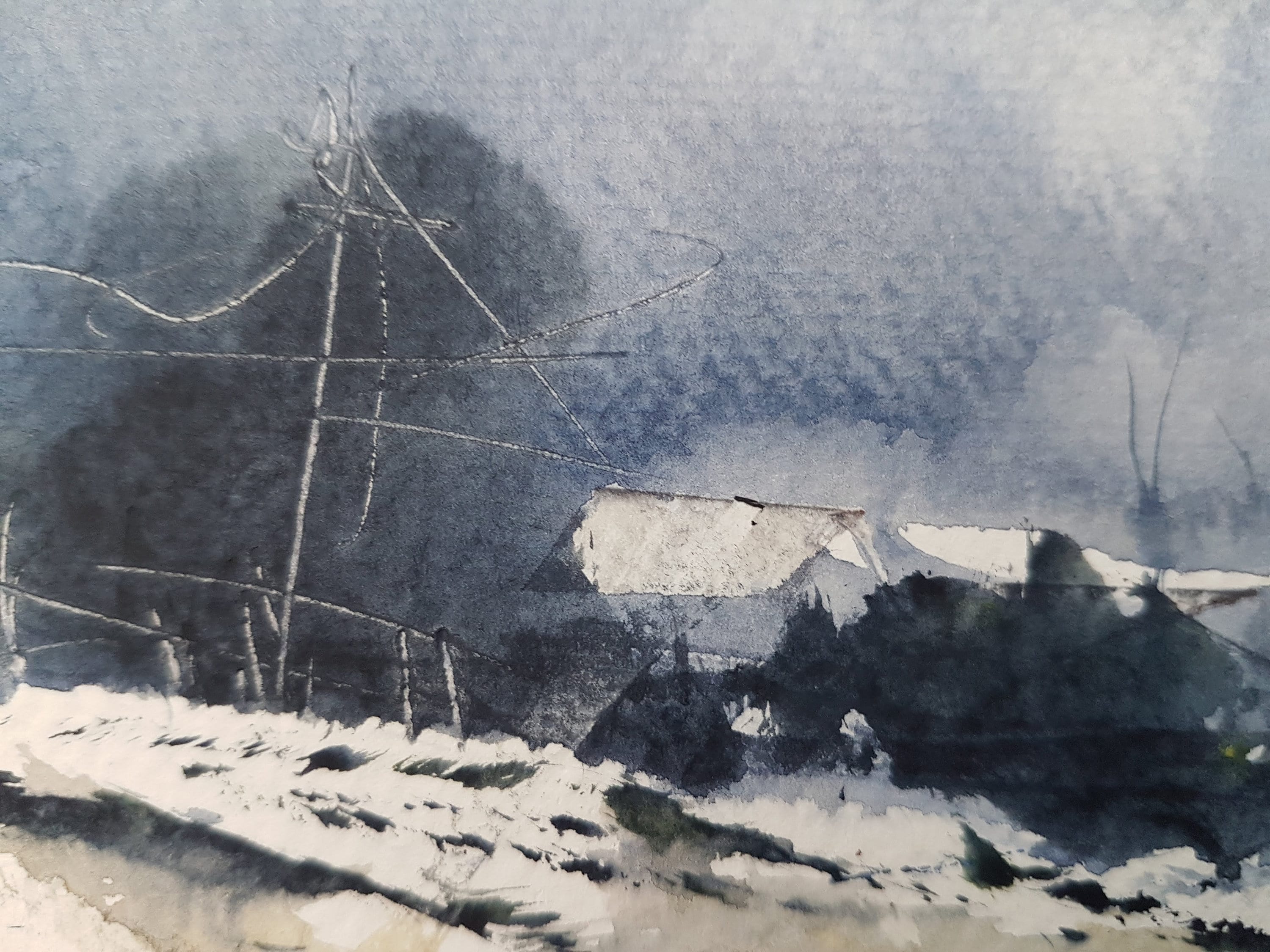 Winter Morning Walk 15x11in Watercolour Painting by Steven Cronin ...