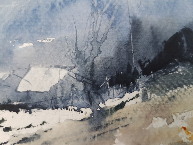 Winter Morning Walk 15x11in Watercolour Painting by Steven Cronin ...