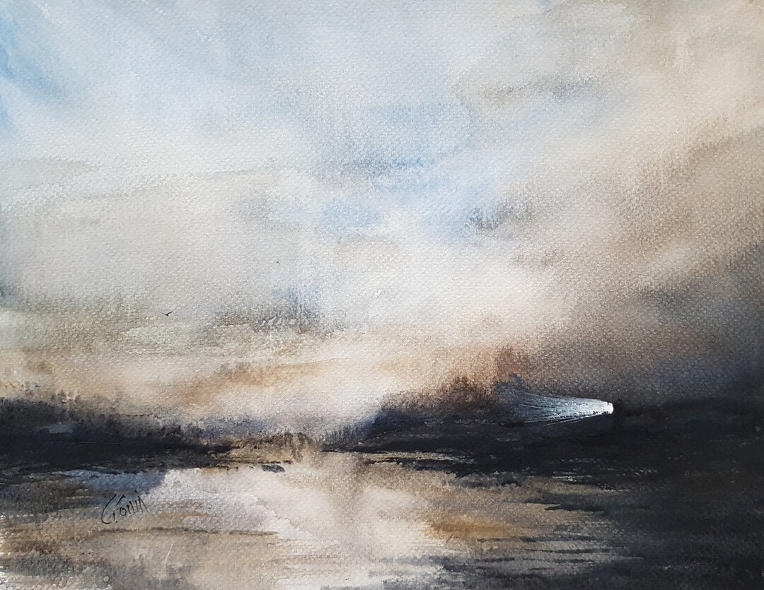 The Lighthouse 15x11in Watercolour Painting by Steven Cronin Original ...