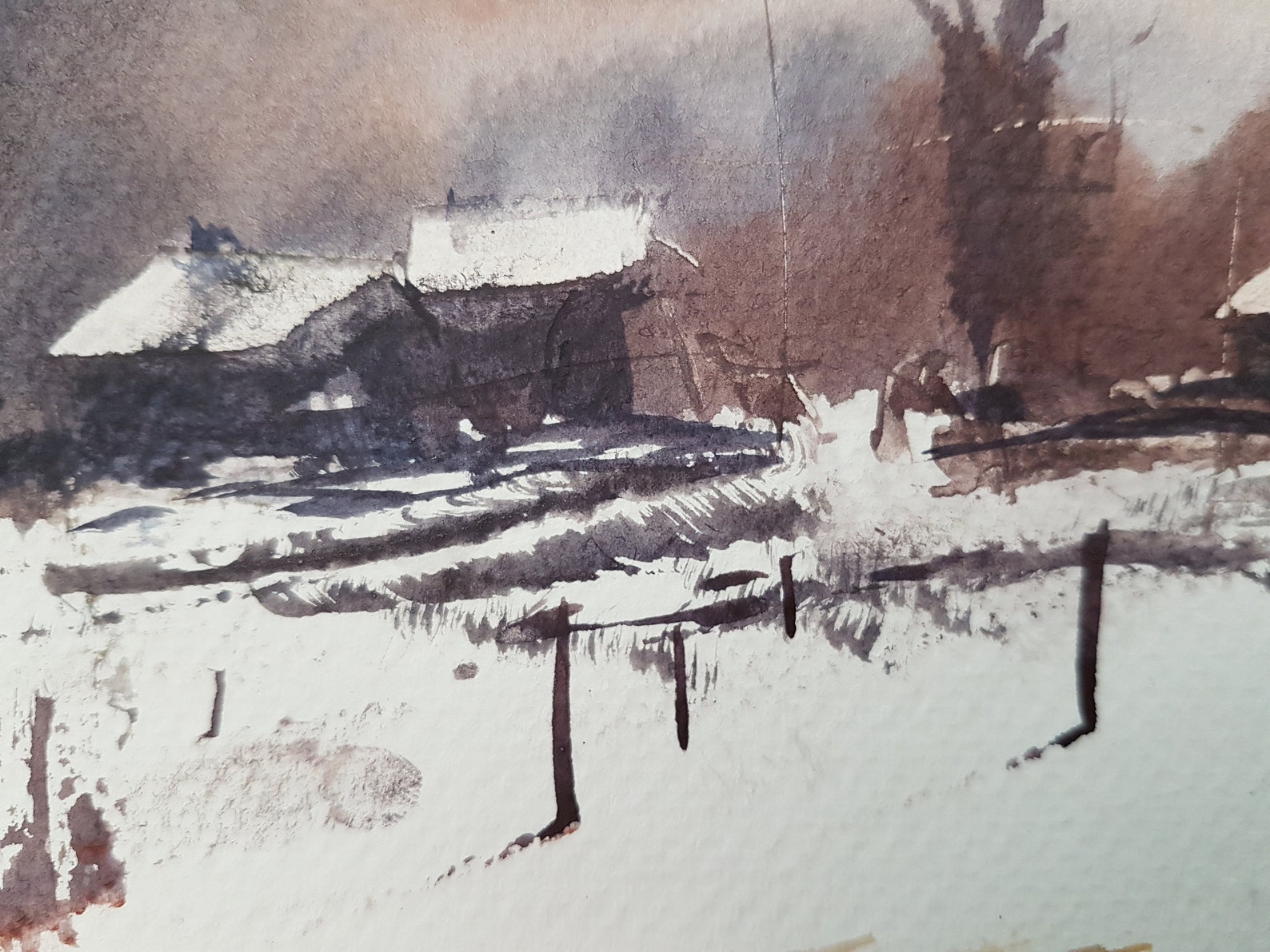 Midwinter 15x11in Watercolour Painting by Steven Cronin Original Signed ...