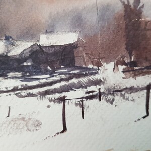 Midwinter 15x11in Watercolour Painting by Steven Cronin Original Signed ...