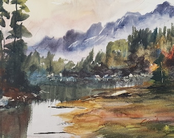 Winter Morning Walk 15x11in Watercolour Painting by Steven Cronin ...