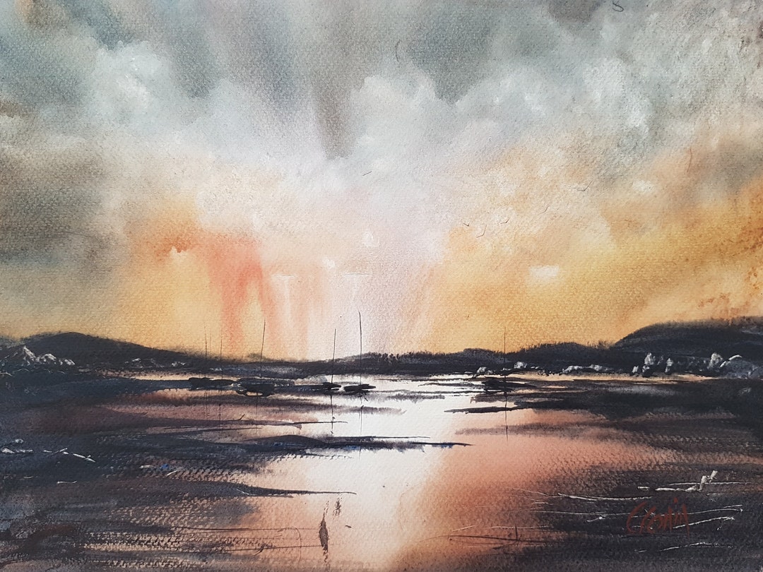 Evening Light 15x11in Watercolour Painting by Steven Cronin Original ...