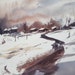 Midwinter 15x11in Watercolour Painting by Steven Cronin Original Signed ...