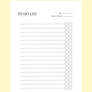 Minimal to Do List Printable 8 Version, Simple Tasks List Template ...