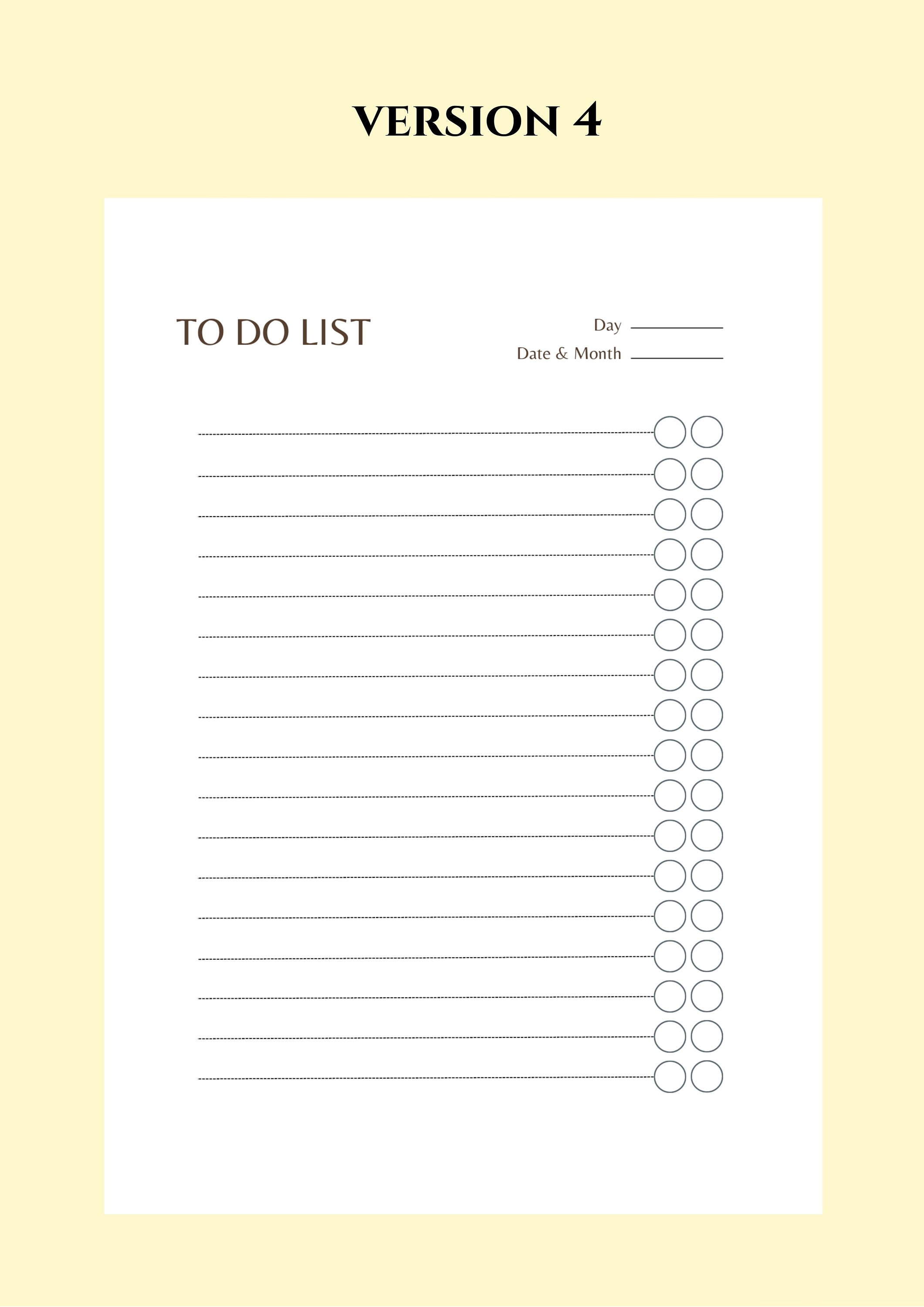 Minimal to Do List Printable 8 Version, Simple Tasks List Template ...