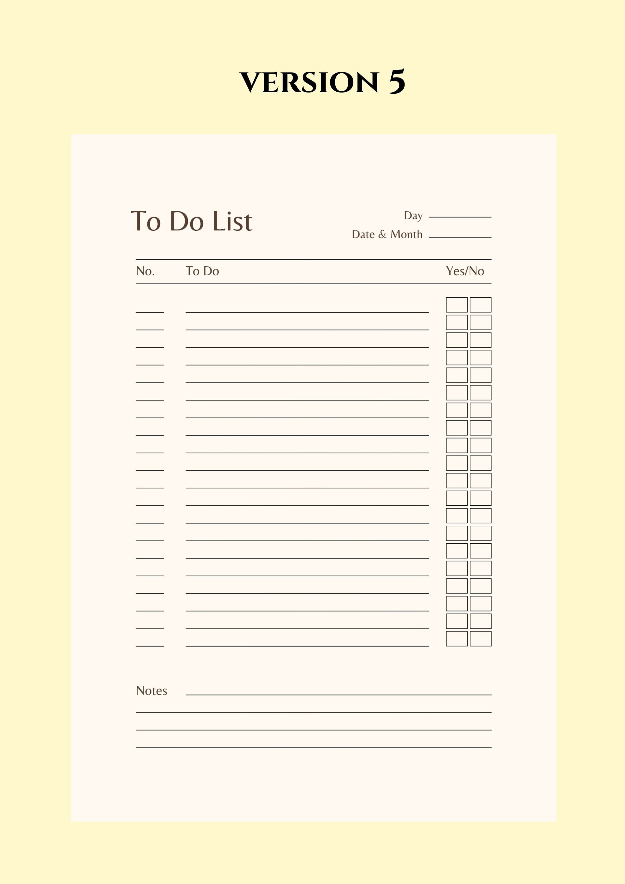 Minimal to Do List Printable 8 Version, Simple Tasks List Template ...