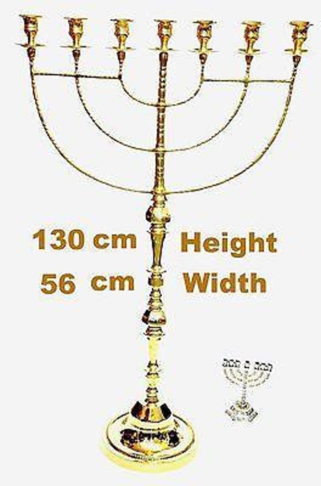 Huge Oil Menorah in Gold Plated Temple Candle Holder 130 X 56 Cm - Etsy