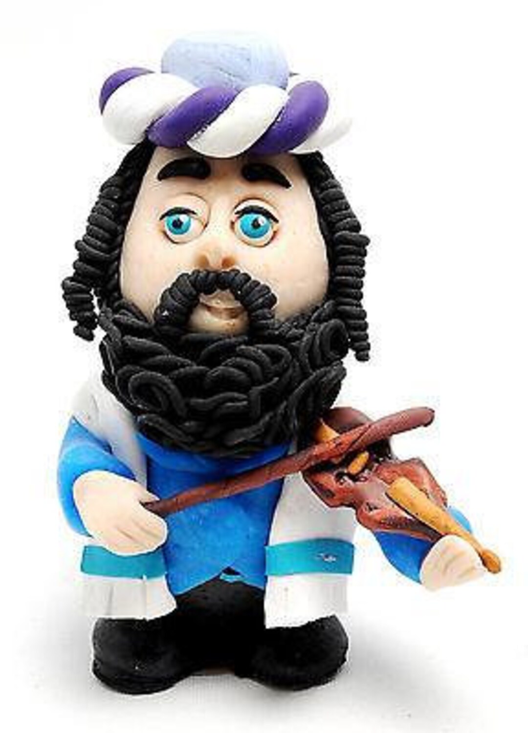 Jewish Figure Made of Clay Hand Made Religious Man Plays the Violin - Etsy