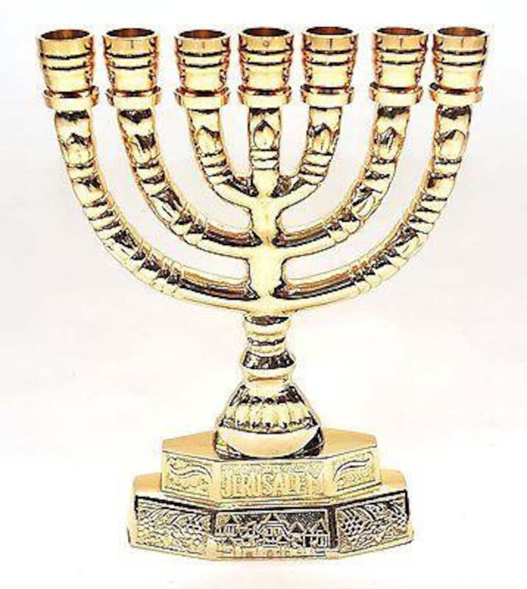 Menorah Silver Plated Authentic Temple Candle Holder Judaica - Etsy