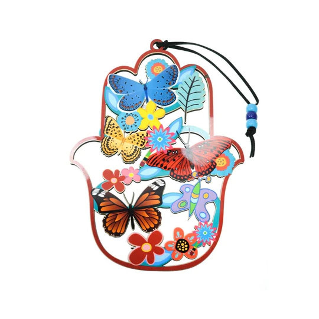 Hamsa Hand Wall Hanging Kabbalah Blessings New Wood Laser Cut Mix Color ...