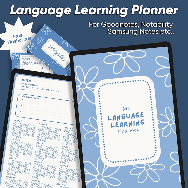 Language Learning Planner and Notebook, Workbook, Study and Learn ...