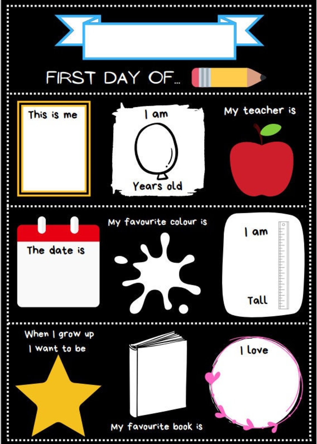 My First Day of School - Etsy