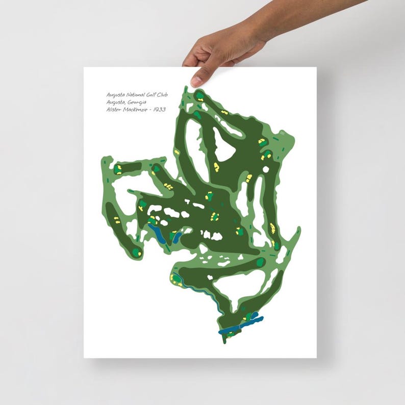 Augusta National Golf Club Map, Custom Golf Art, Personalized Gifts ...