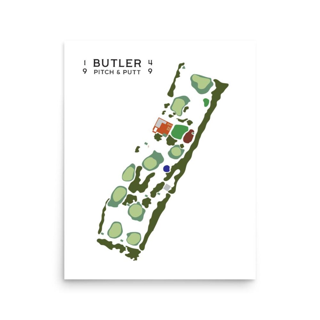 Butler Pitch & Putt Austin Austin Art Golf Course Map Personalized ...