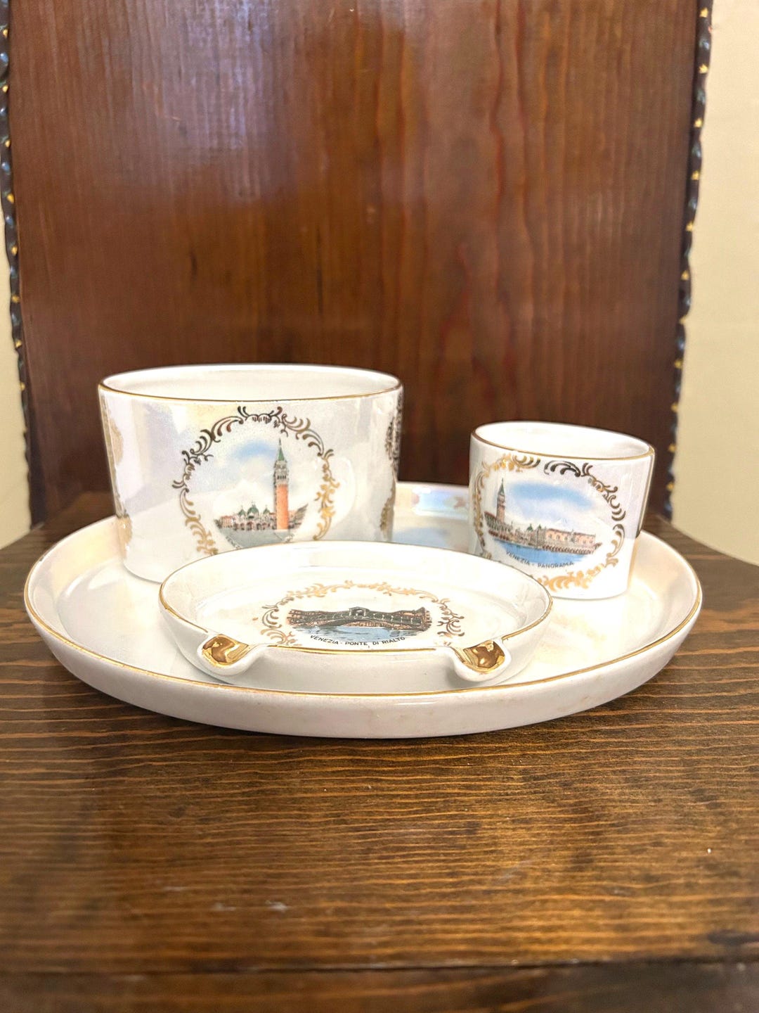 Vintage Venice 4 Piece Ceramic Vanity Set Venezia - Etsy