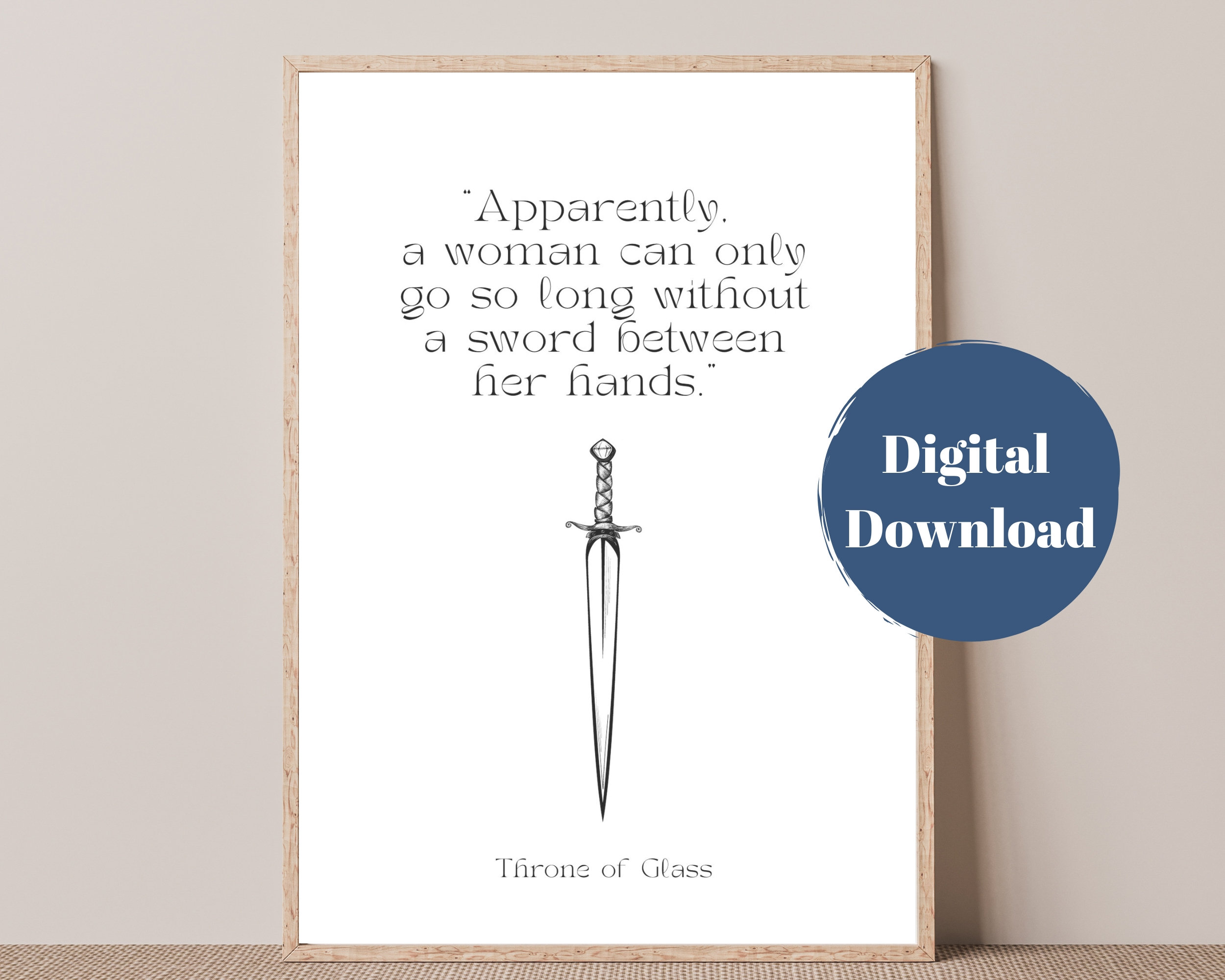 Sarah J Maas Throne of Glass Quote Print TOG Wall Art Printable Throne ...