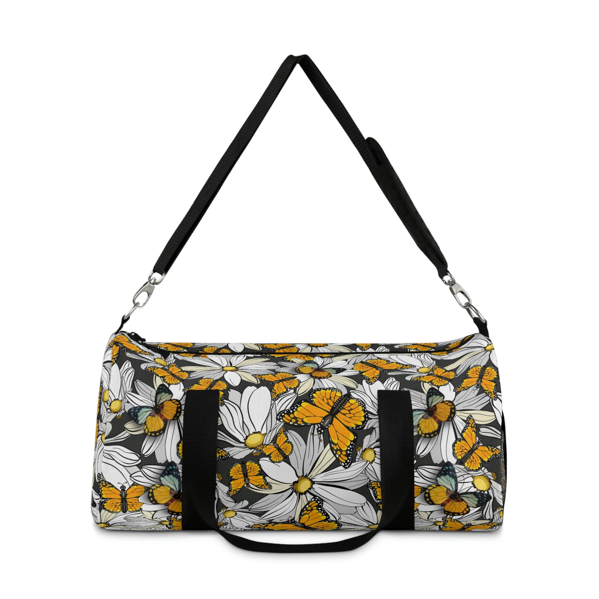 Monarch Butterfly Duffel Bag Weekend Bag Daisy Floral Print Boho ...