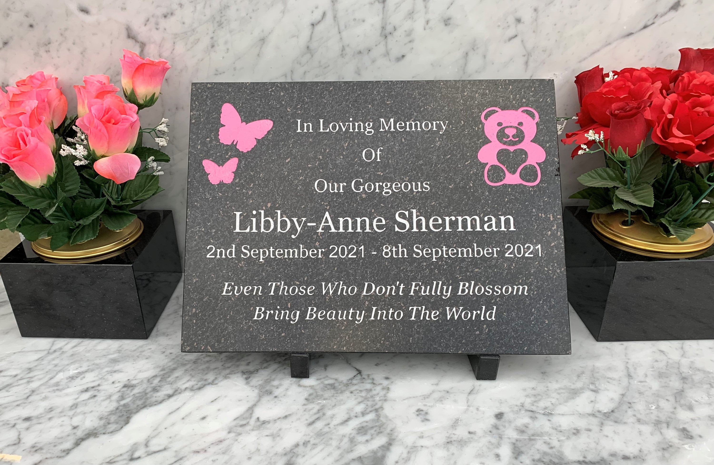 Memorial Grave Plaques Stone Engraved Headstone Marker Black Granite ...