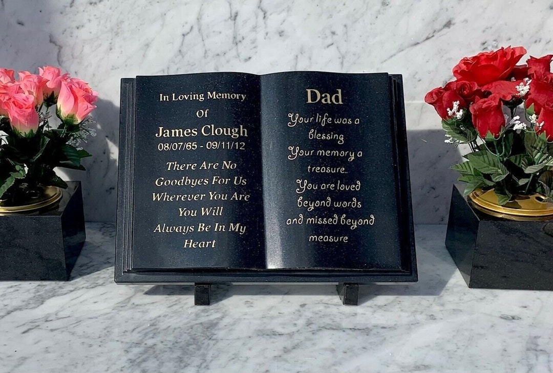 Granite Bible Memorial Black Headstone Engraved - Etsy UK